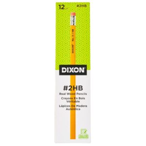 dixon no. 2 yellow pencils, wood-cased, black core, #2 hb soft, 12-count (14402)