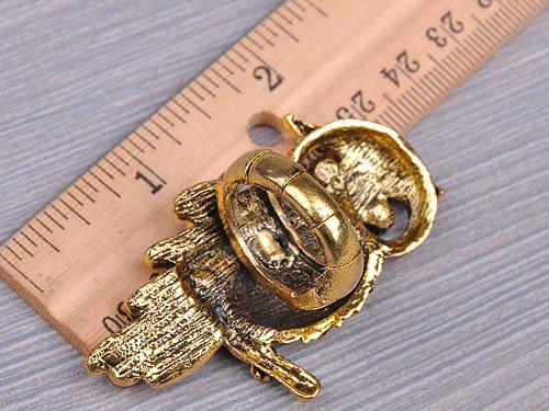 Alilang Womens Stretchy Antique Golden Tone Multicolored Rhinestones Rainbow Owl Bird Ring