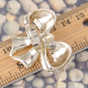 Alilang Golden Tone Shine Clear Crystal Rhinestones Bow Knot Statement Adjustable Ring