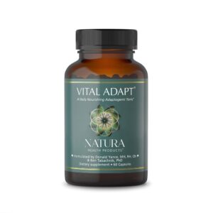 natura health products vital adapt supplement - daily nourishing adaptogenic tonic for endocrine function support - featuring rhodiola, ashwagandha, cordyceps, reishi (60 capsules)