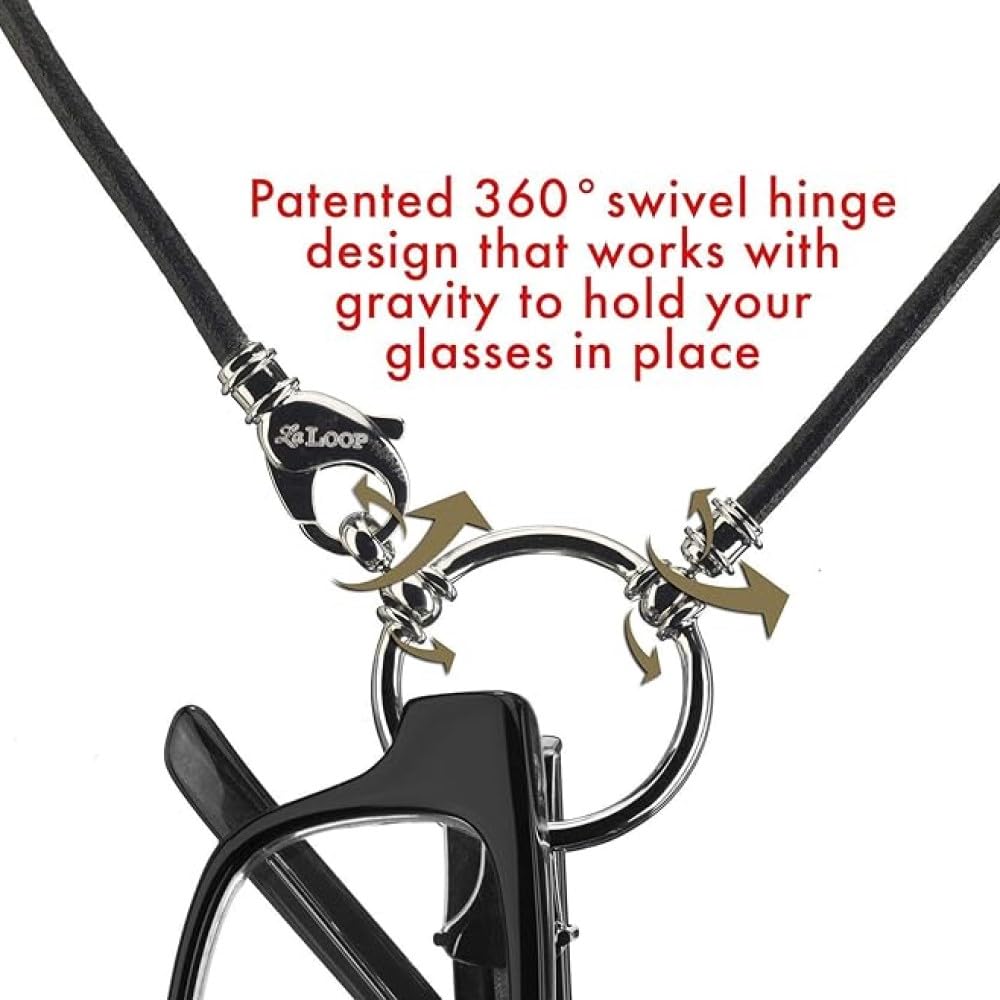 World Famous and Original LaLoop eyeglass necklace in Black., Medium