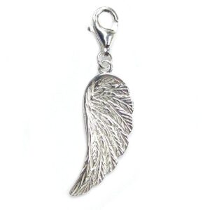 queenberry sterling silver angel wing european style clasp charm