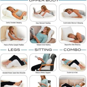 Contour Flip Pillow - 10-in-1 Rest Positions Wedge Pillow for Gentle, Plush Elevation for Back, Knees, Legs or Stomach Support Comfort & Relief - Standard Size (20 inch Width - Pillow ONLY)