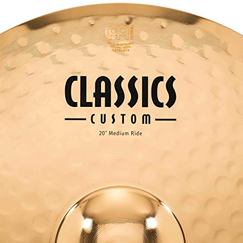 Meinl 20" Medium Ride Cymbal - Classics Custom Brilliant - Made in Germany, 2-YEAR WARRANTY (CC20MR-B)