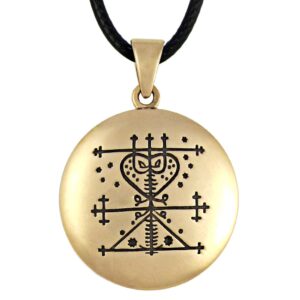 moonlight mysteries bronze maman brigitte voodoo loa veve symbol pendant necklace