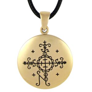 moonlight mysteries bronze papa simbi voodoo loa veve symbol pendant necklace