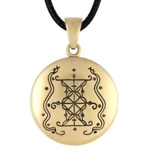 bronze papa damballah voodoo loa veve symbol pendant necklace