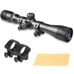 BARSKA 4x32 Plinker-22 Riflescope w/ 3/8-Inch Dovetail Rings , Black