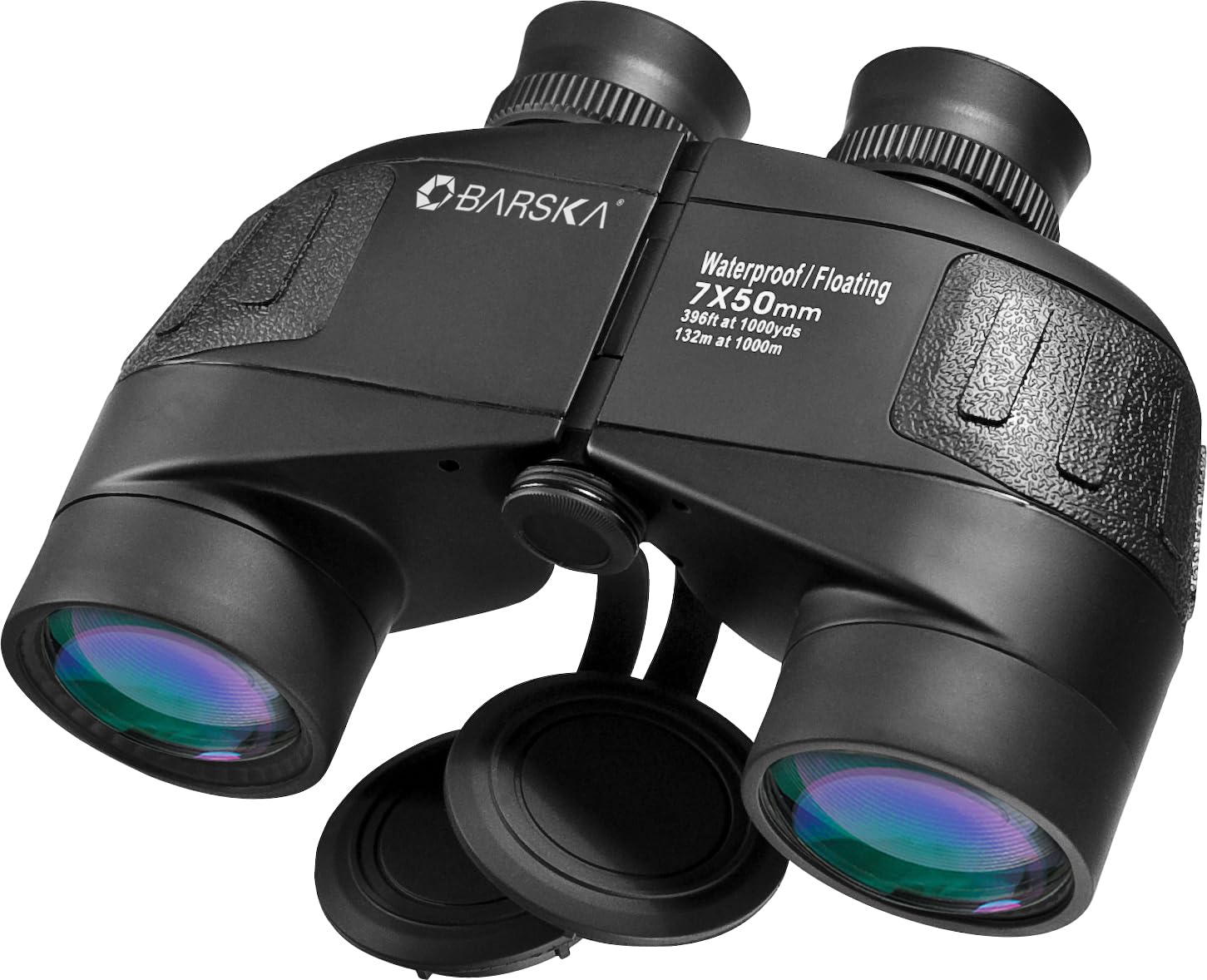 BARSKA 7x50 WP Battalion Floating Binoculars with Internal Rangefinder , Black