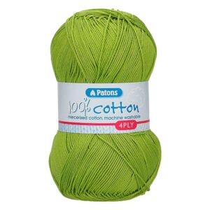 patons cotton 4ply knitting yarn, one size, apple