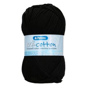 patons 100% cotton dk - black (2712)