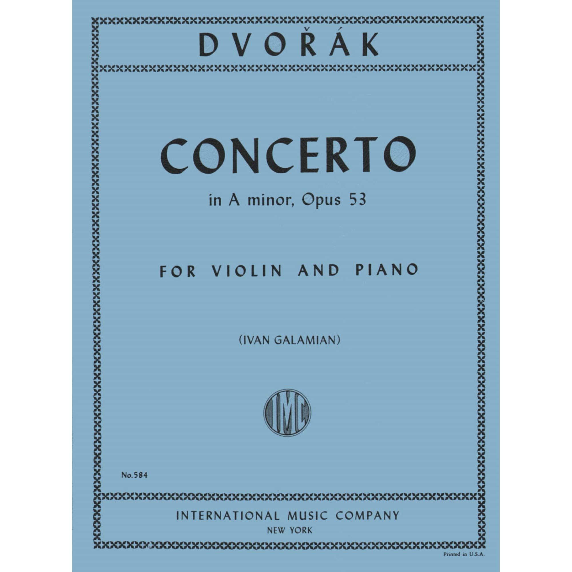 Dvorak, Antonin - Concerto in a minor, Op. 53 - Violin and Piano - by Ivan Galamian International