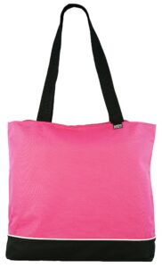 shoulder tote bag with zipper, raspberry