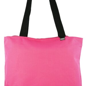 Shoulder Tote Bag with Zipper, Raspberry