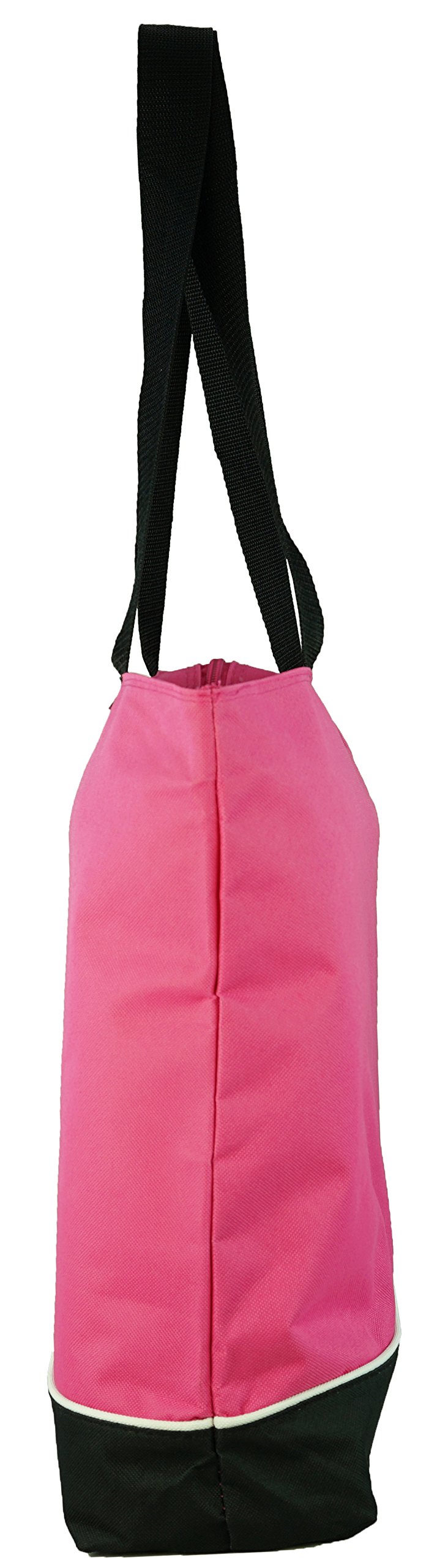 Shoulder Tote Bag with Zipper, Raspberry