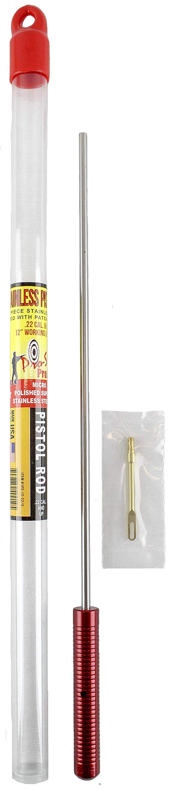 Pro Shot Products 12-Inch Pistol .22 Caliber and 7 Up Cleaning Rod, Brass (1PS-12-22/U)