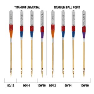 SINGER 04806 Titanium Universal Regular and Ball Point Machine Needles Combo Pack, 8-Count