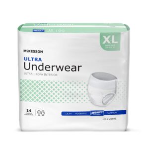 mckesson ultra underwear, incontinence, heavy absorbency, xl, 56 count