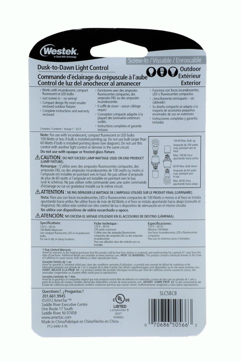 Westek SLC5BCB-4 Light Control, Bronze