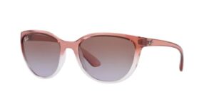 ray-ban women's rb4167 emma cat-eye sunglasses, light brown top transpar, 59 mm