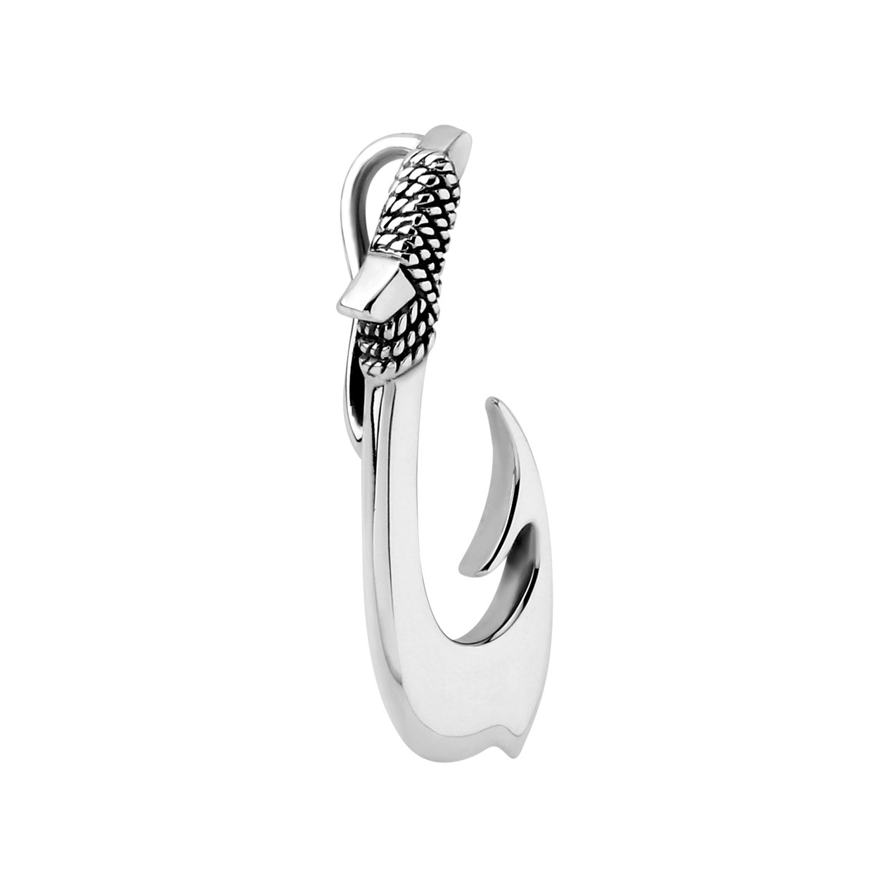 Hawaiian Silver Jewelry Medium Fish Hook Silver Pendant – Premium Sterling Silver Jewelry Hooks – Superb Realistic Design – Modern and Unique – Ideal Present Choice for Men and Women