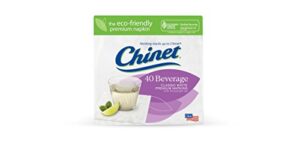 chinet classic 2 ply beverage napkins, white, 40 count