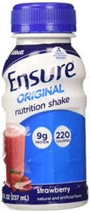 ensure nutrition shake strawberry 6/8 fl oz bottle. pack of 4