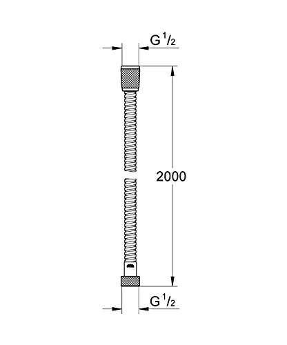 Grohe 28140000 79" Metal Hose, Chrome