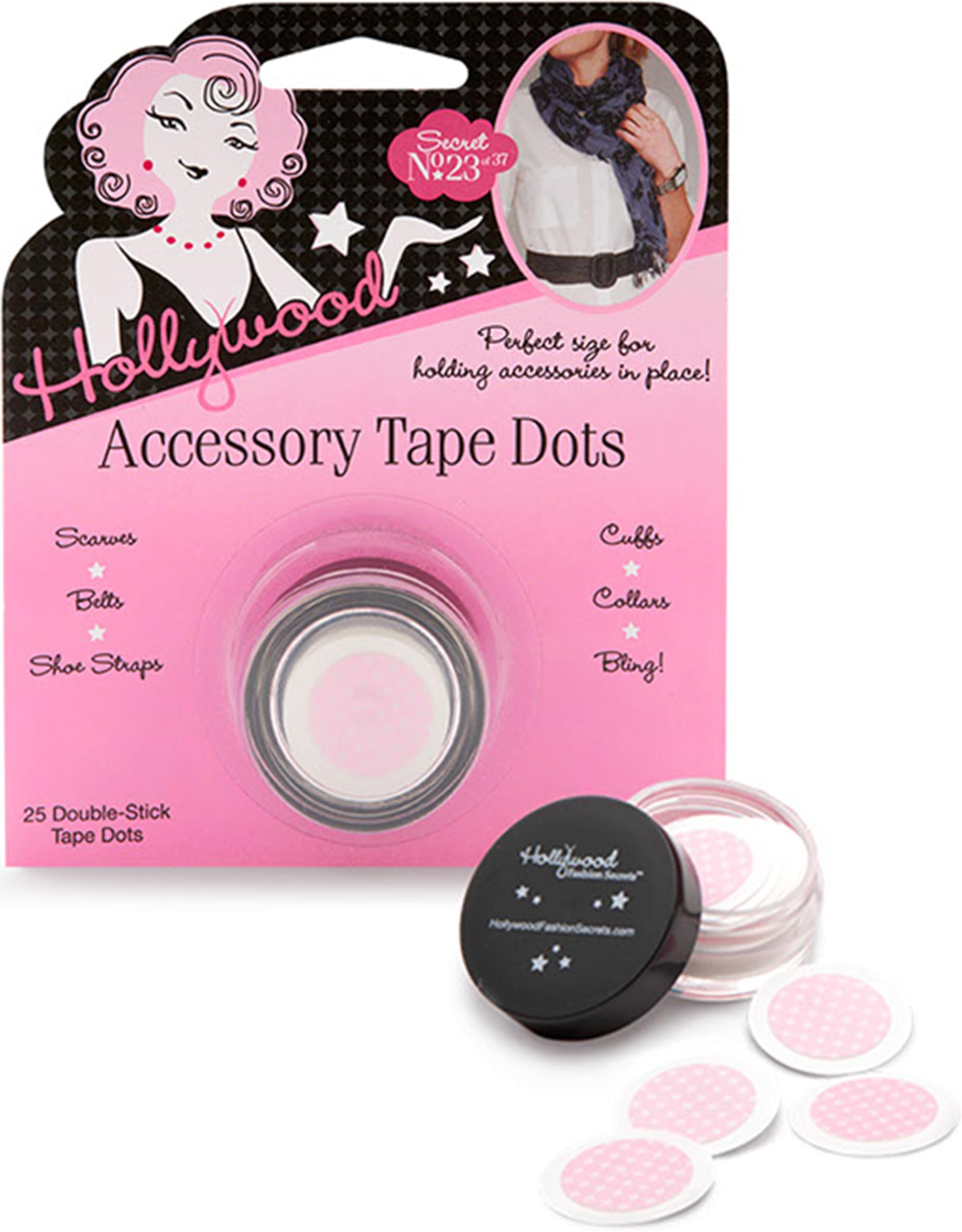 Hollywood Fashion Secrets Accessory Tape Dots, Hypoallergenic, Secure Hold, 25-Count