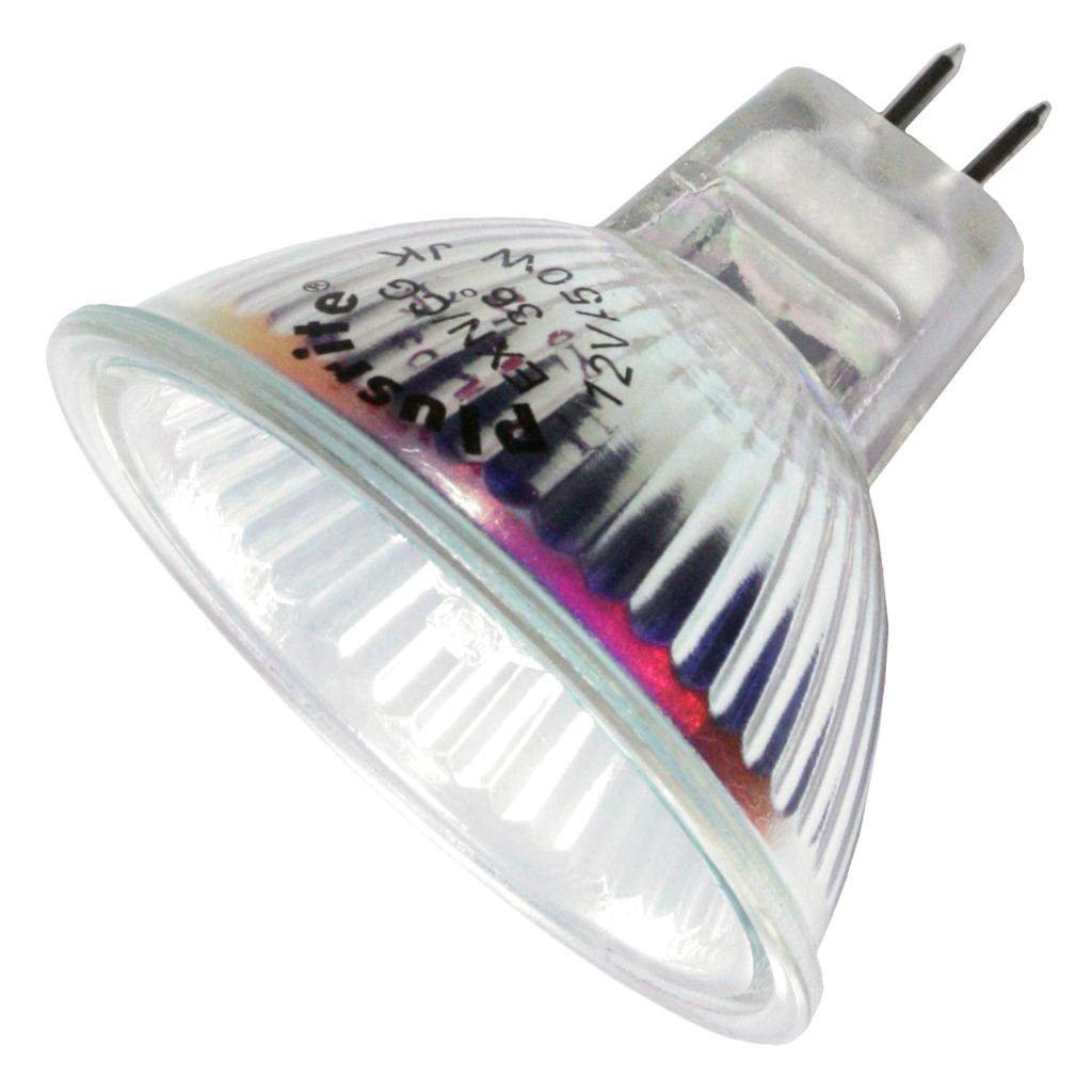 Plusrite 3248-50 Watt Halogen Light Bulb - Mr16 - x-Life - Exn Flood - Glass Face - 4,000 Life Hours - 1,580 Candlepower - 12 Volts,