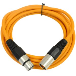 seismic audio - saxlx-10 - 10' orange xlr male to xlr female patch cable - balanced - 10 foot patch cord