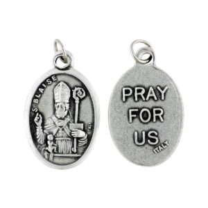 blessed by pope francis st. blaise patron who suffer throat ailments pray for us medal silver oxidized