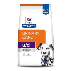 hill's prescription diet u/d urinary care dry dog food, veterinary diet, 8.5 lb. bag