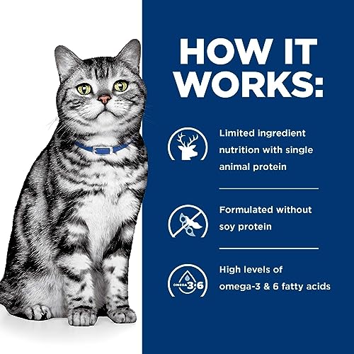 Hill's Prescription Diet d/d Food Sensitivities Venison & Green Pea Formula Dry Cat Food, Veterinary Diet, 8.5 lb. Bag