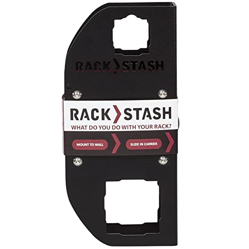 Rack Stash Vertical Wall Mounted 2" Hanging Hitch Storage by 1UP USA | Garage Organization, Bicycle, Ski, Cargo Carrier, (Quick Install, USA Made), Industrial Grade Powder Coated Steel, Holds 90lbs