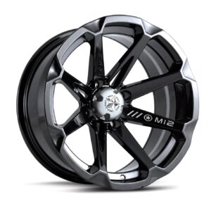 motosport alloys m12 diesel gloss black atv wheel utv wheel (14x7"/4x137)