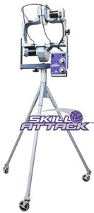 skill attack volleyball machine, an individual training tool for serve receive, defensive and attacking drills