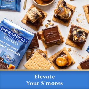 Ghirardelli Dark and Caramel Sea Salt Chocolate Squares Bag, 5.32-Ounce