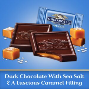 Ghirardelli Dark and Caramel Sea Salt Chocolate Squares Bag, 5.32-Ounce