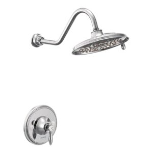 moen ts32102 weymouth posi-temp shower trim kit including lever handle and 9-inch, 2-spray function rainshower, valve required, chrome