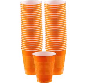 amscan big party pack plastic cups, 50 count (pack of 1), orange peel