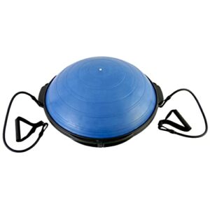 cando dome balance trainer 55cm with non-skid base for balance training, strength building, and cardio exercises for home, gyms, and clinics, includes resistance cords and air pump