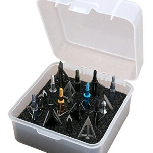 MTM BH16 Broadhead Box Broadhead Box - Holds 16 fixed or Mech. USA Made, Clear