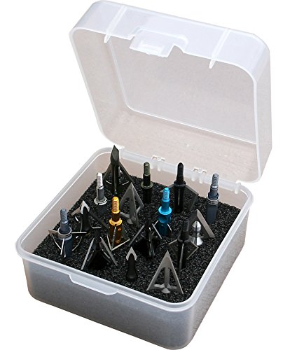 MTM BH16 Broadhead Box Broadhead Box - Holds 16 fixed or Mech. USA Made, Clear