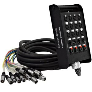 seismic audio - saxq-12x4x25 - 12 channel 25' xlr snake cable with xlr and 1/4" returns on the box