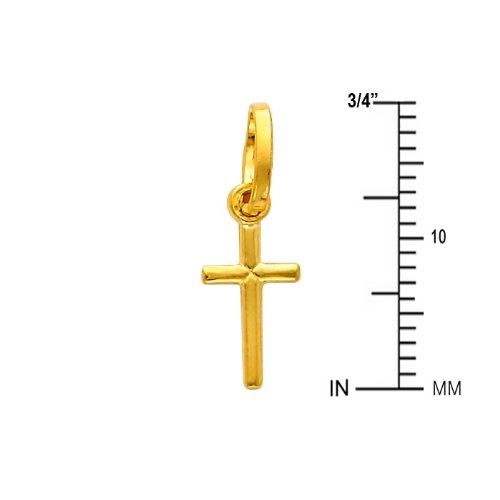 GoldenMine Fine Jewelry Collection 14K Yellow or White Gold Tiny Cross Pendant