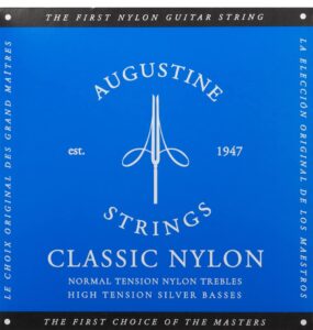 augustine classic blue nylon guitar strings - high tension - 1 set