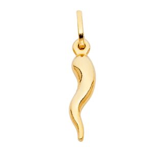 gm fine jewelry 14k yellow gold small cornicello italian horn pendant