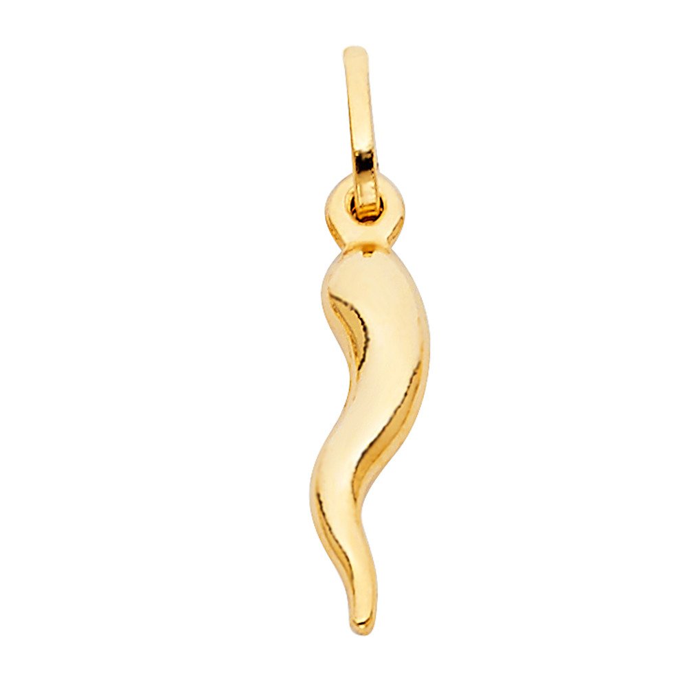 GM Fine Jewelry 14K Yellow Gold Small Cornicello Italian Horn Pendant