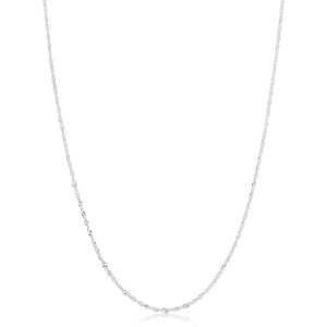 sterling silver singapore chain pendant necklace (1.3 mm, 20 inch)